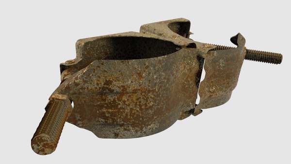 modelo 3d realistic rust construction pipe clamp - TurboSquid 2069894