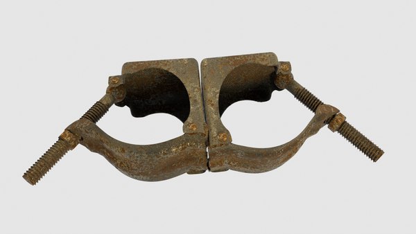 modelo 3d realistic rust construction pipe clamp - TurboSquid 2069894