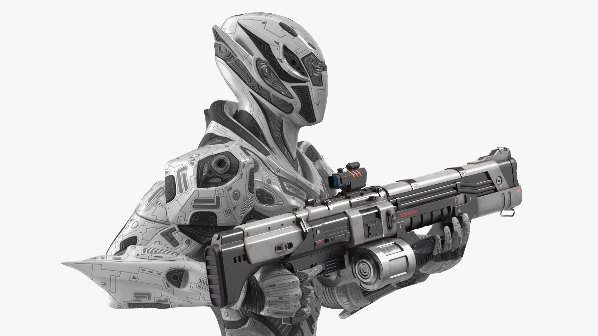 Futuristic Combat Robot With Assault Rifle 3D Model - TurboSquid 2268676