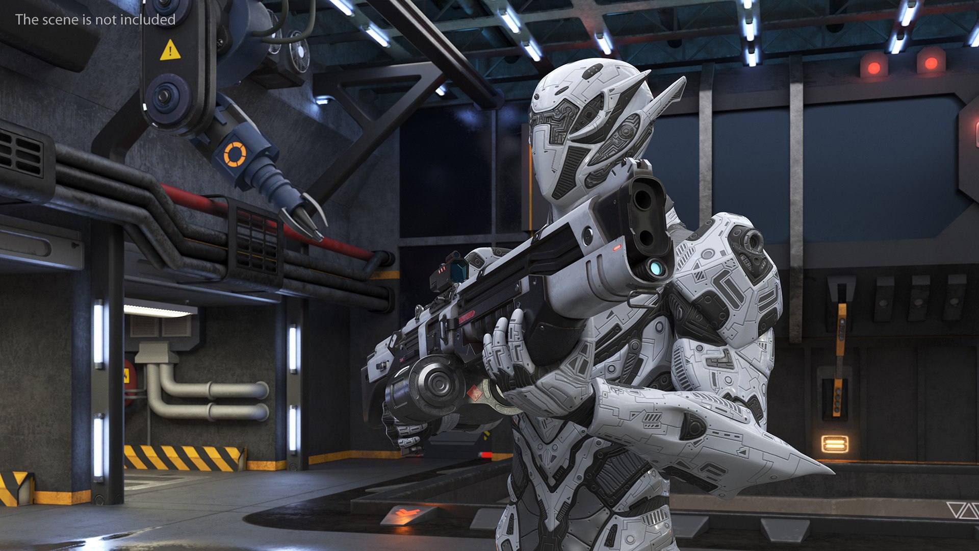 Futuristic Combat Robot With Assault Rifle 3D Model - TurboSquid 2268676