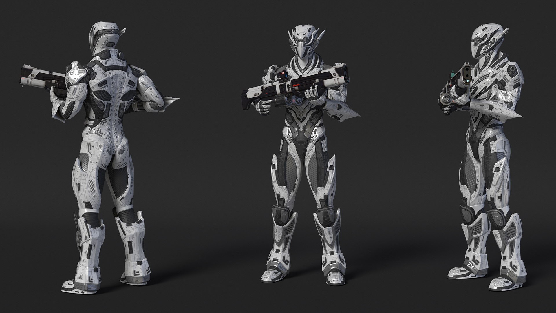 Futuristic Combat Robot With Assault Rifle 3D Model - TurboSquid 2268676