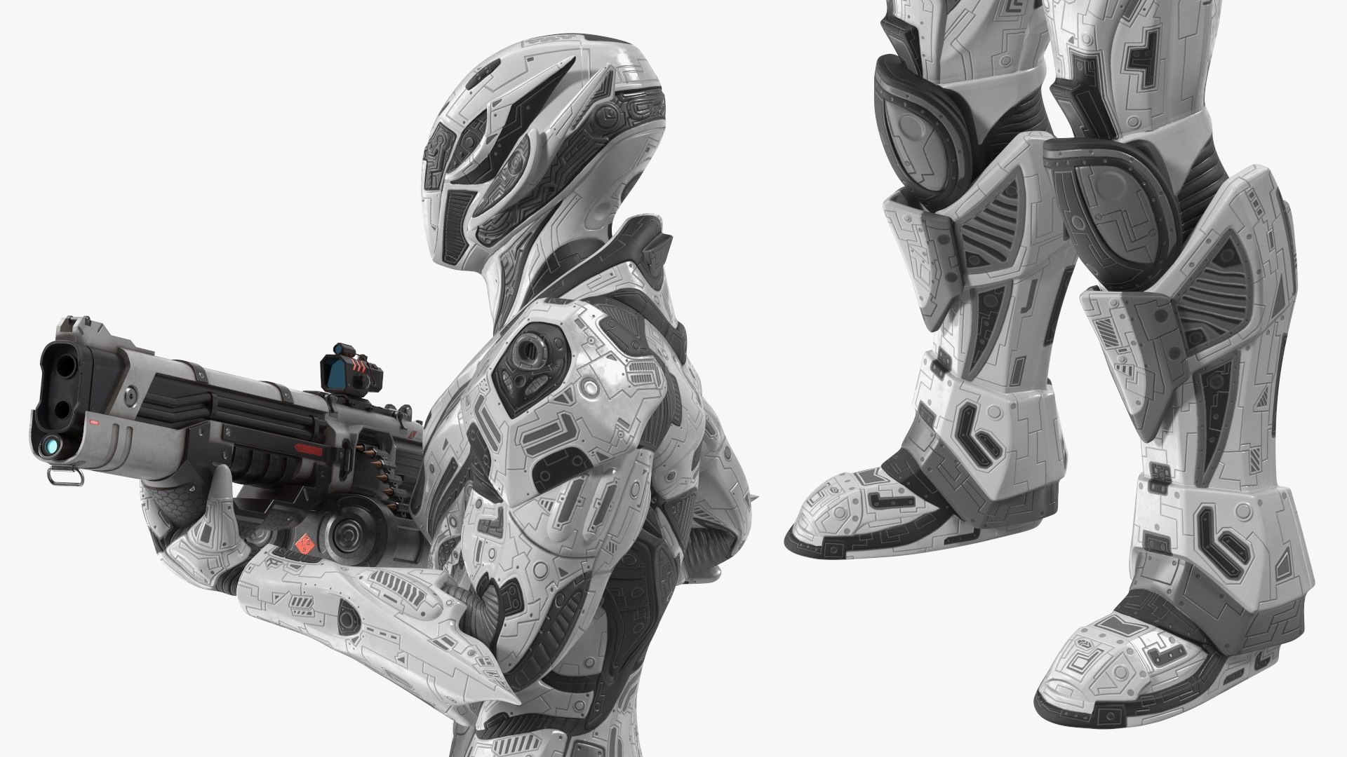 Futuristic Combat Robot With Assault Rifle 3D Model - TurboSquid 2268676
