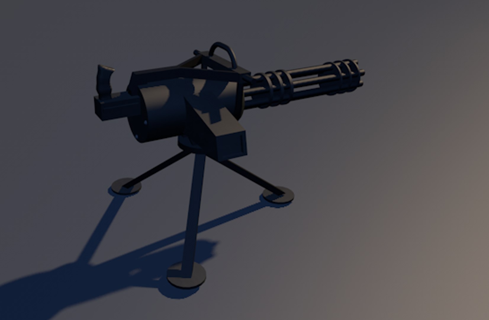 3d Model Gattling Gun