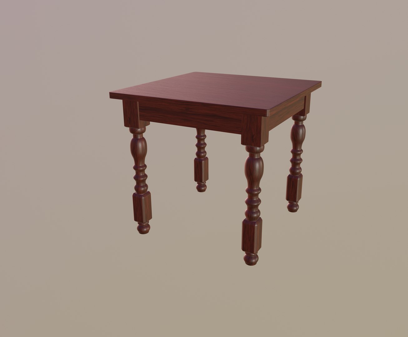 3D Red Table Model - TurboSquid 1483005