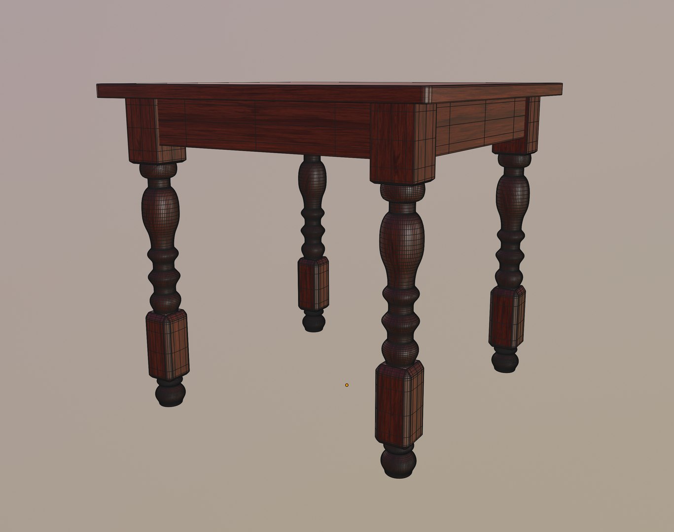 3D Red Table Model - TurboSquid 1483005
