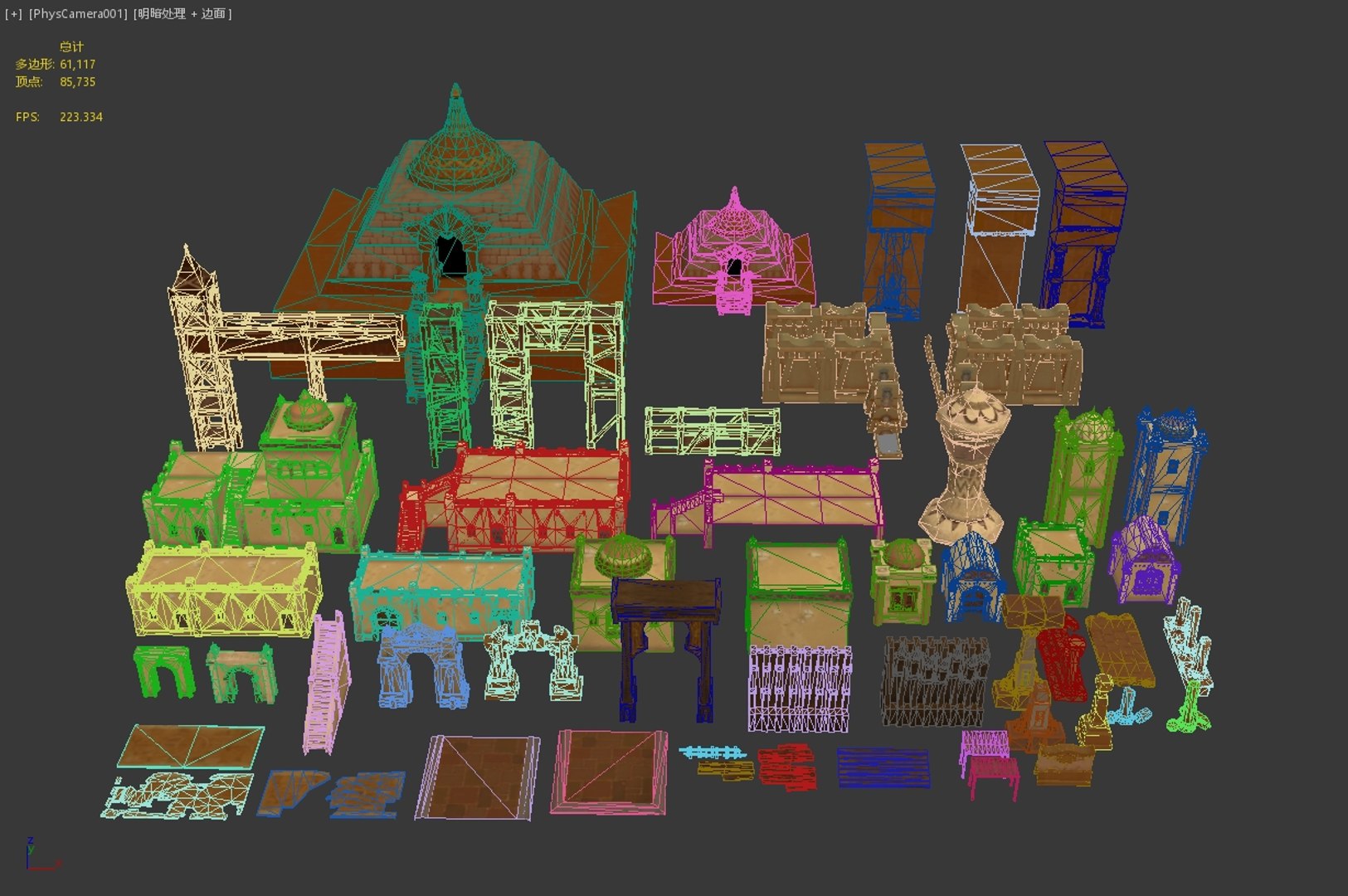 3D Ancient Egyptian Architecture Pyramids Pharaonic Tombs Desert ...