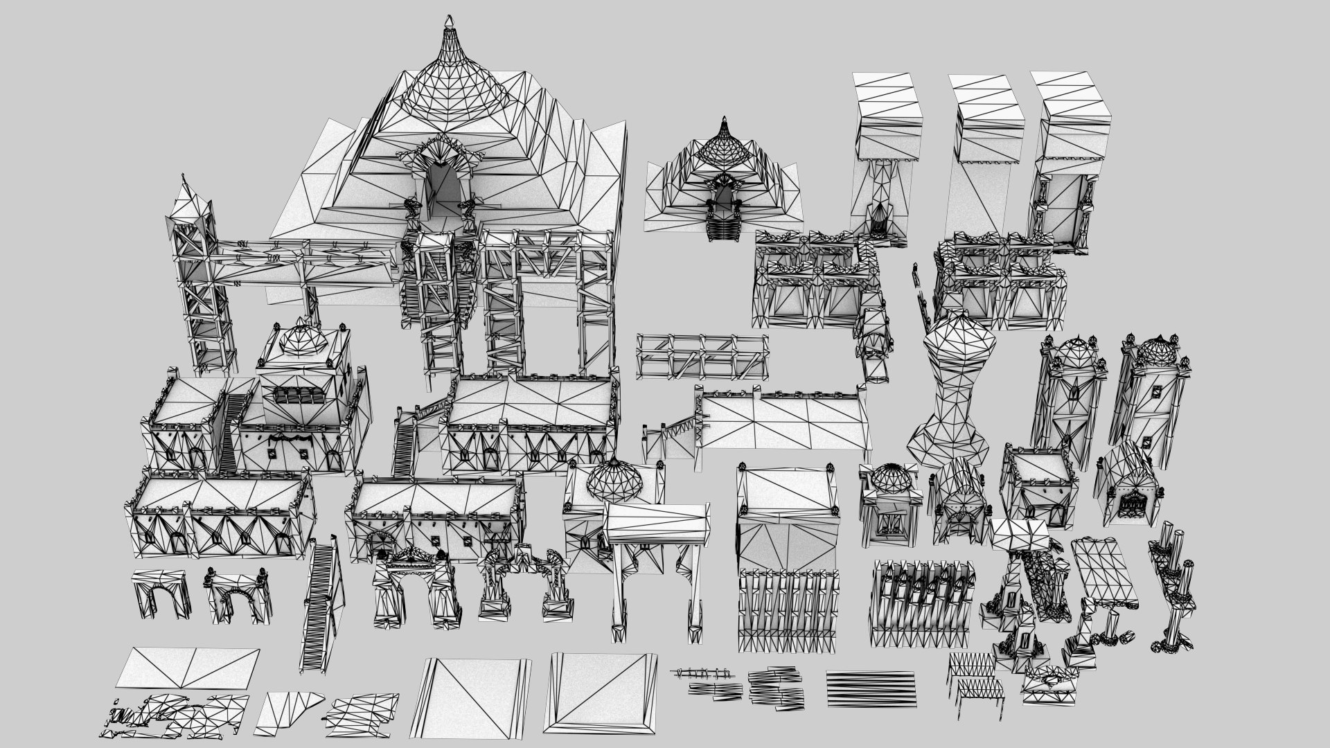 3D Ancient Egyptian Architecture Pyramids Pharaonic Tombs Desert ...