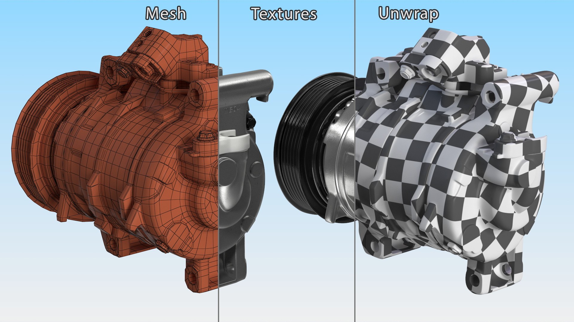 Vehicle AC Compressor 3D Model - TurboSquid 2178971