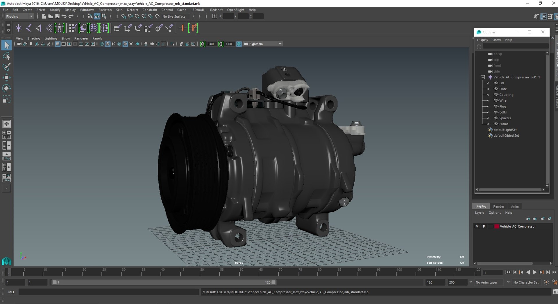 Vehicle AC Compressor 3D model - TurboSquid 2178971
