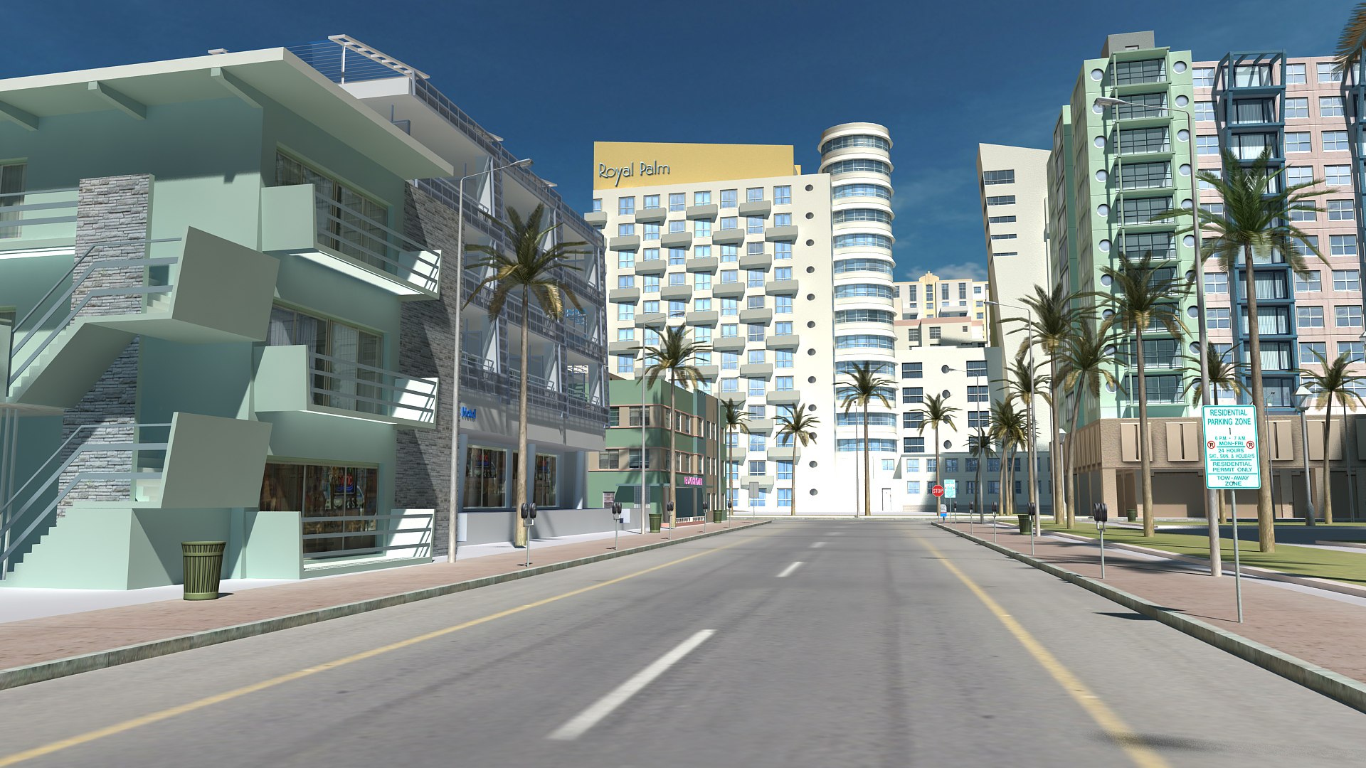 3D miami city street - TurboSquid 1592763