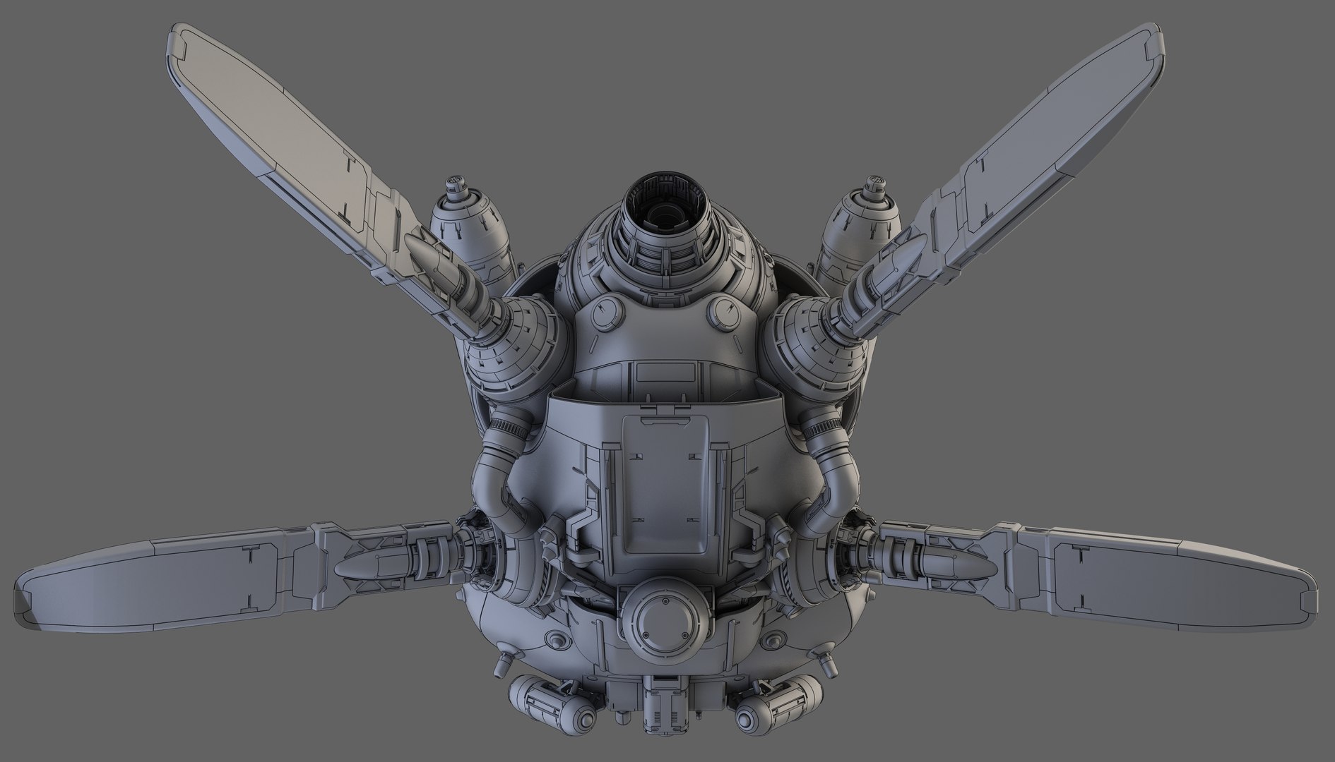 Sci-fi Drone Fly 3D Model - TurboSquid 1422428