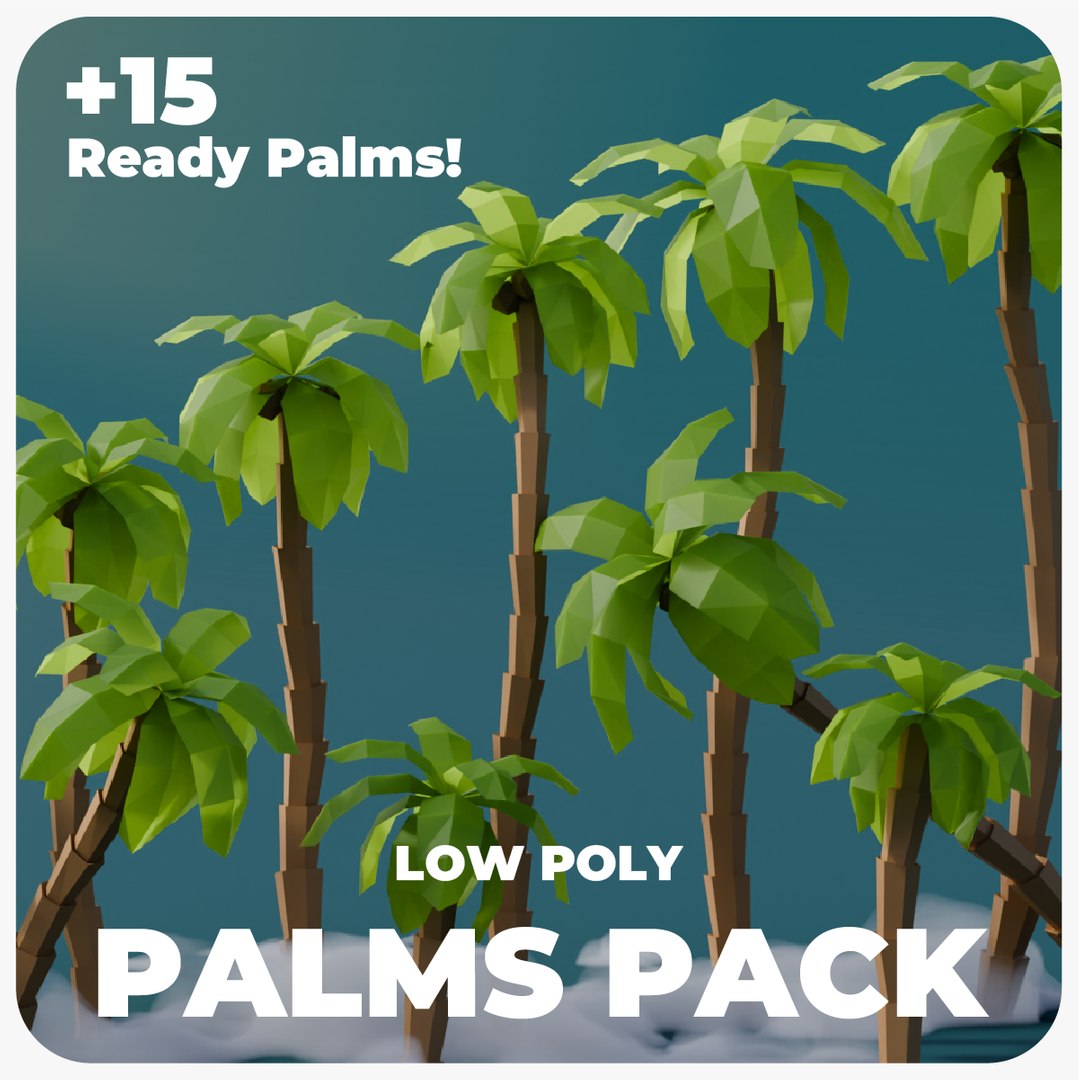 3D модель Низкополигональные пальмы - TurboSquid 2456258