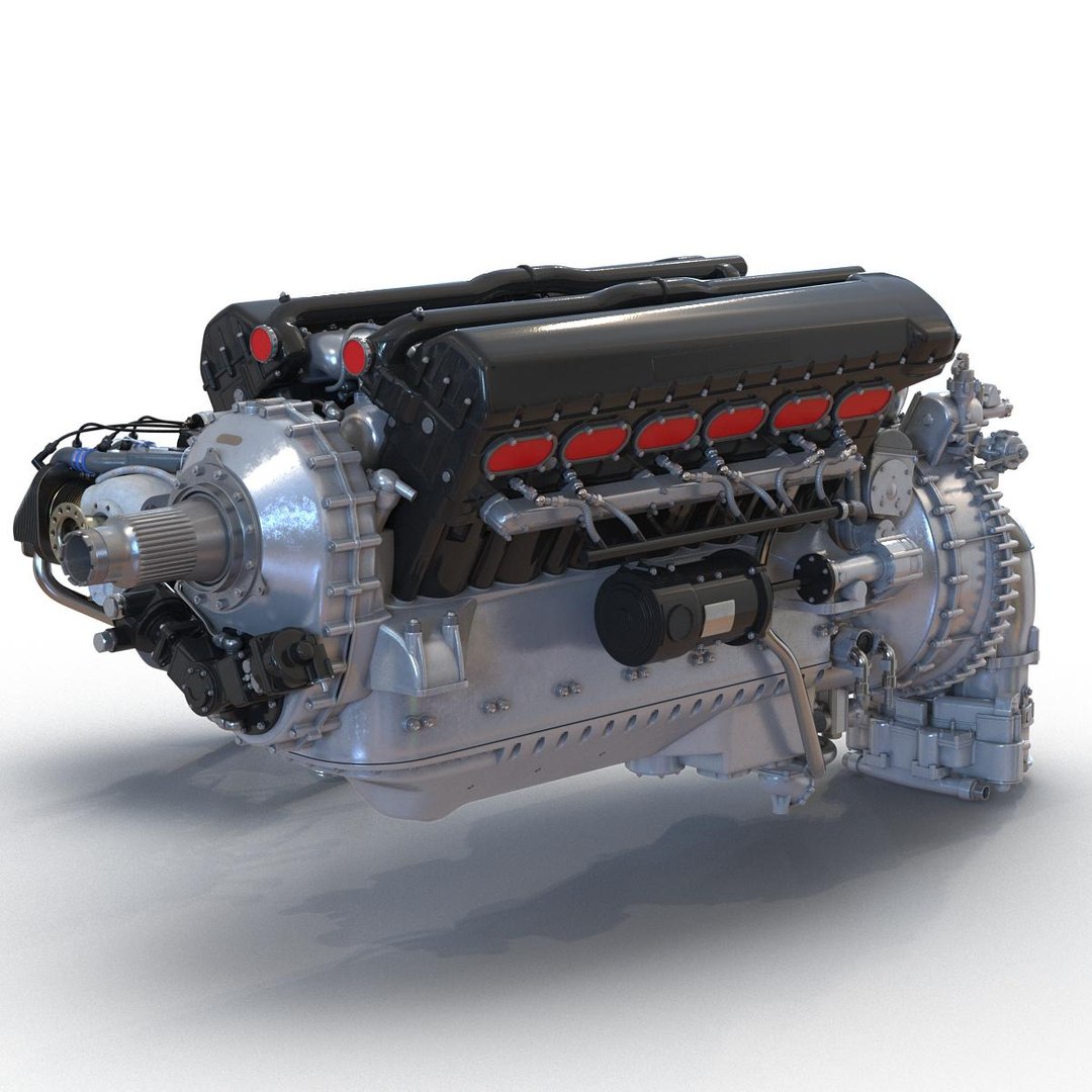 piston aircraft engines 3d 3ds