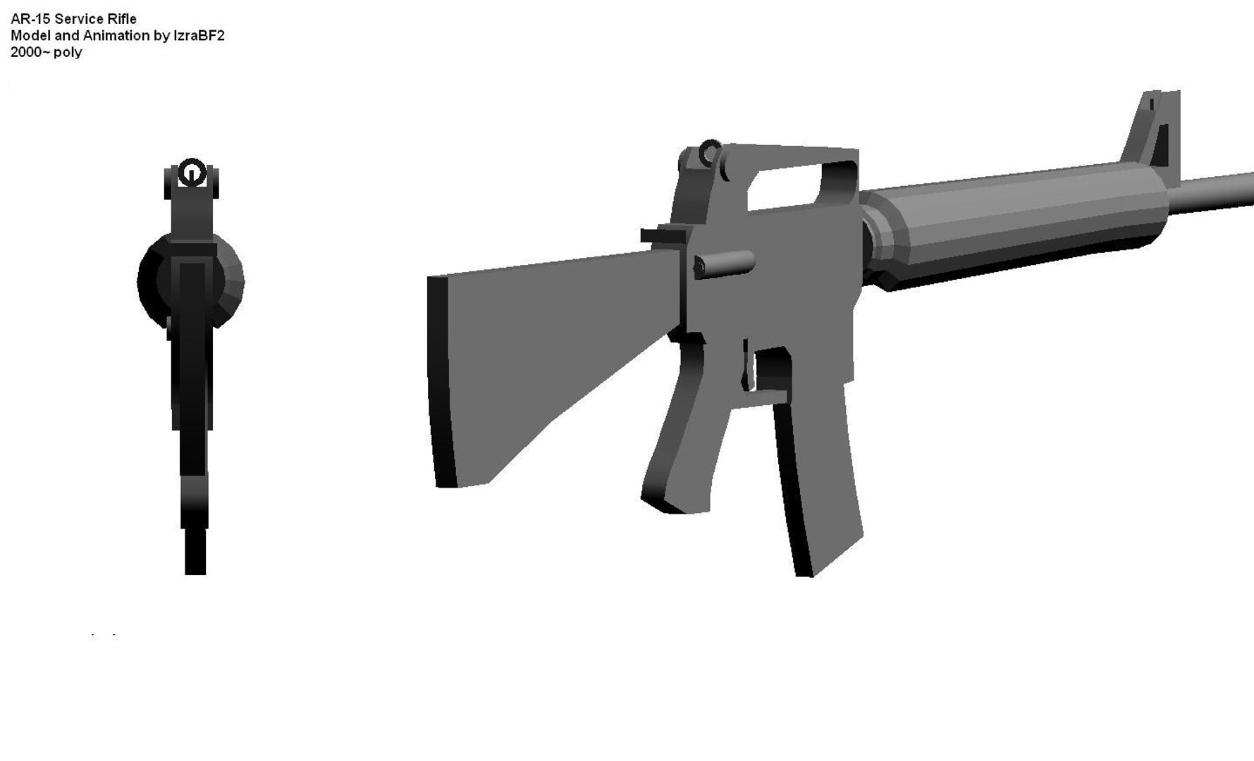 free ar-15 service rifle 3d model