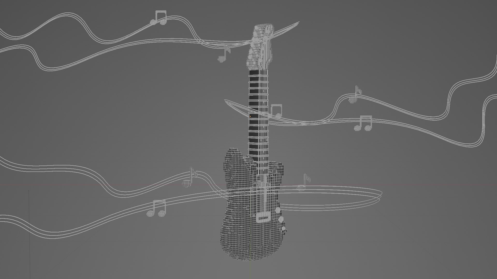 Pixel Art Guitar 3D Model - TurboSquid 2225581