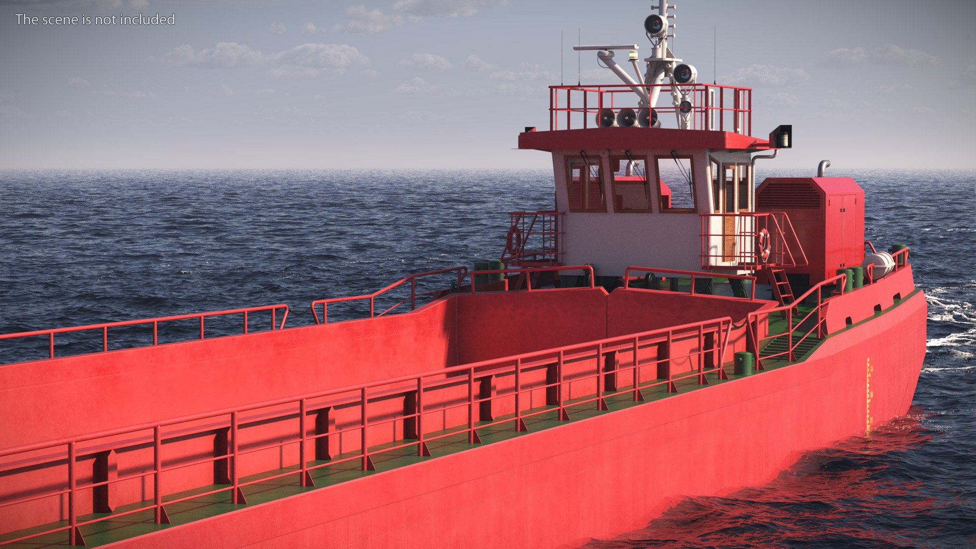 3D Split Hopper Barge Red Rigged For Maya - TurboSquid 2427585