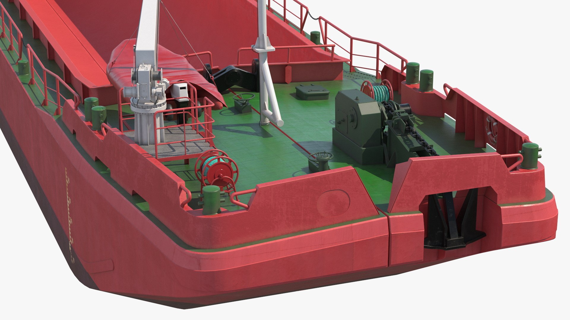 3D Split Hopper Barge Red Rigged For Maya - TurboSquid 2427585