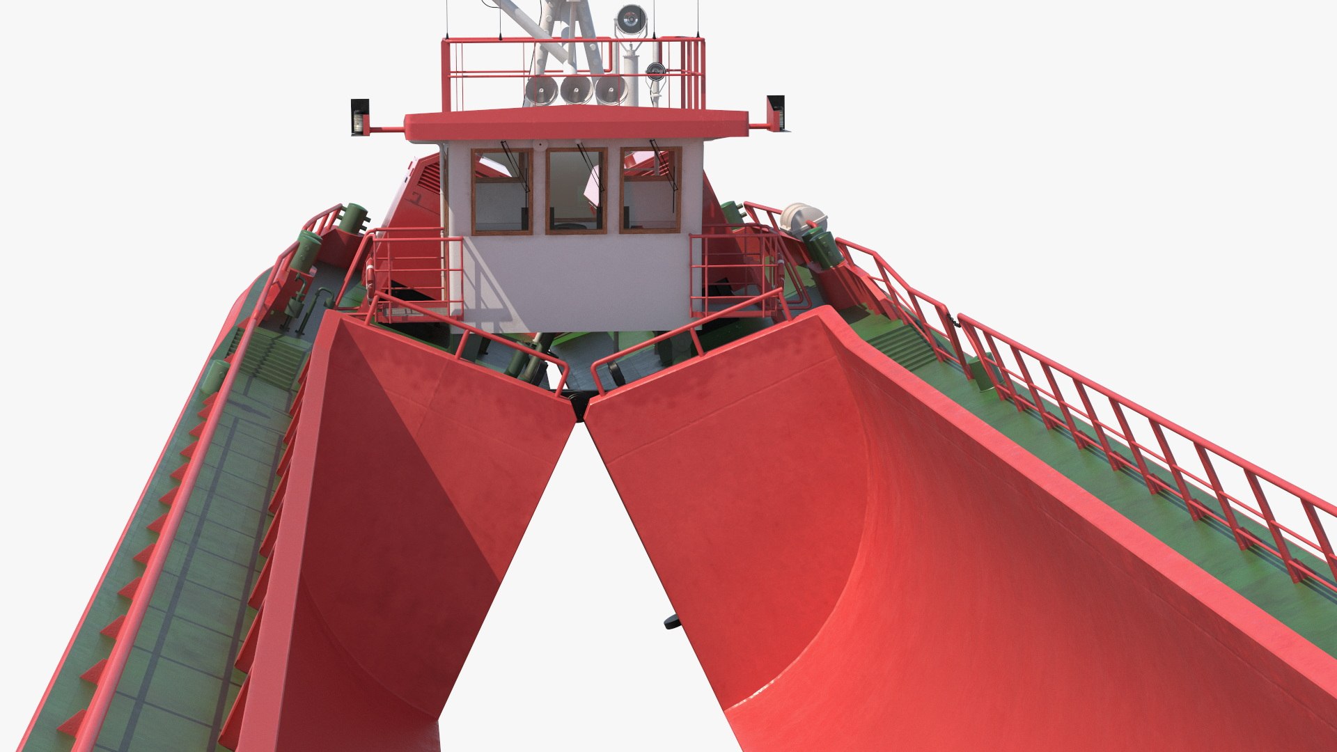 3D Split Hopper Barge Red Rigged For Maya - TurboSquid 2427585
