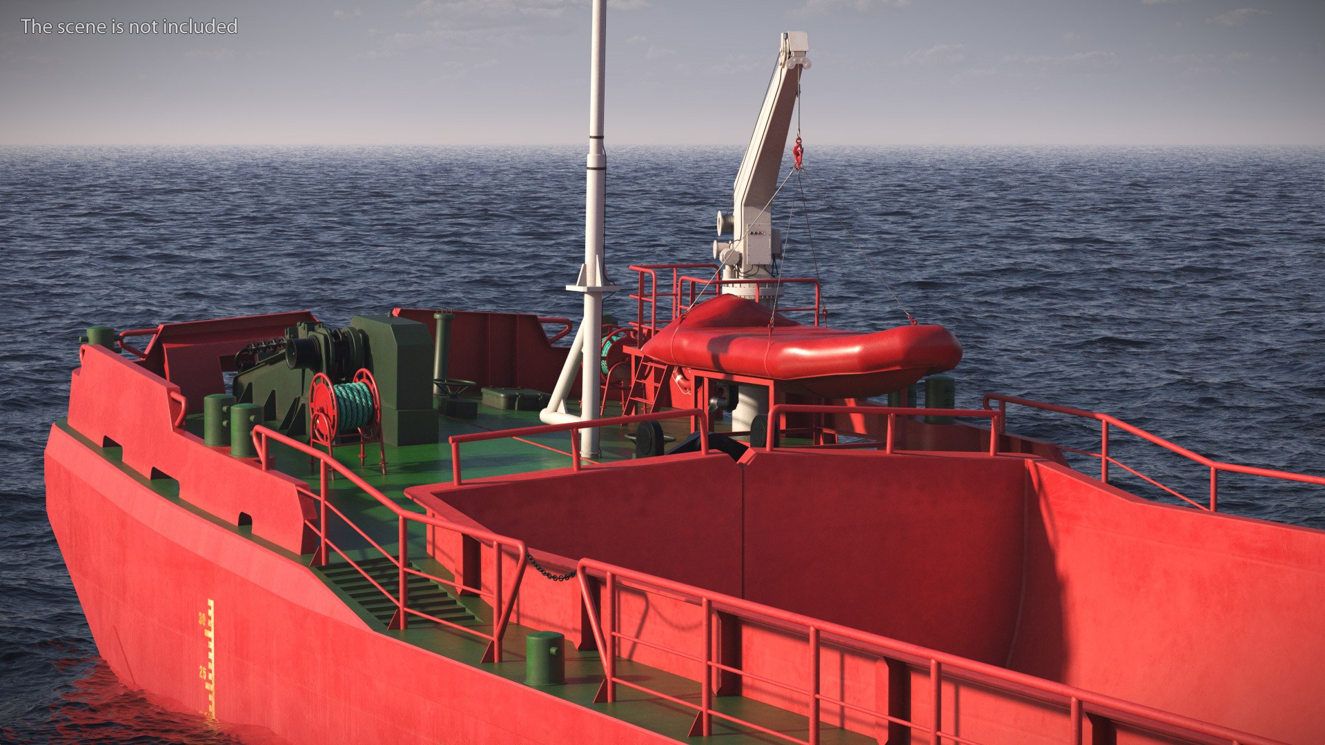 3D Split Hopper Barge Red Rigged For Maya - TurboSquid 2427585