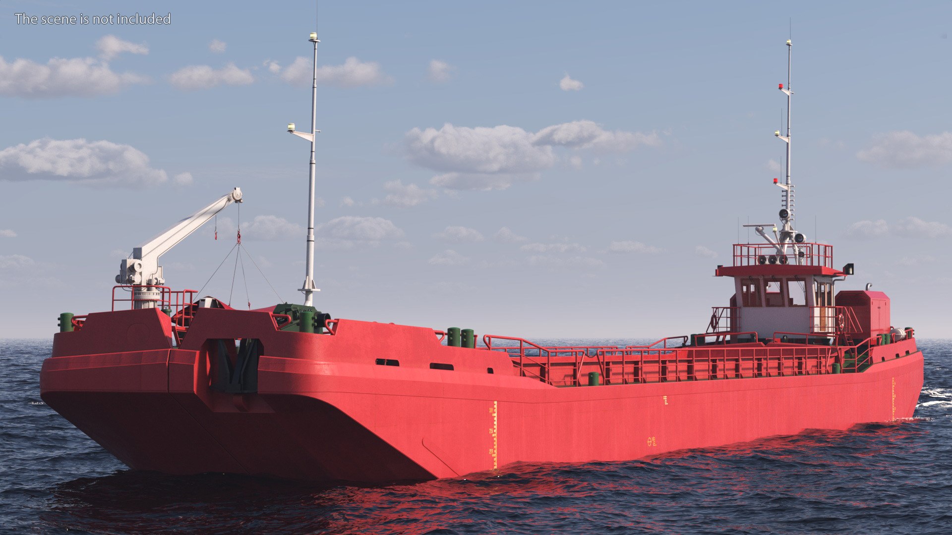 3D Split Hopper Barge Red Rigged For Maya - TurboSquid 2427585