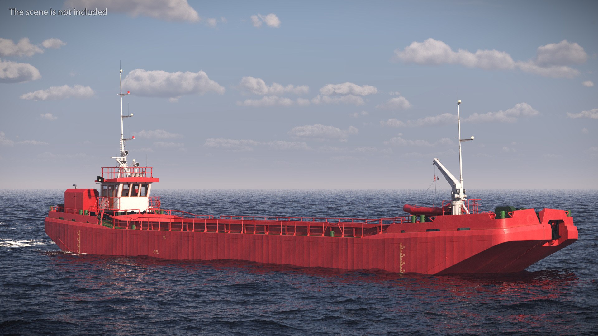 3D Split Hopper Barge Red Rigged For Maya - TurboSquid 2427585