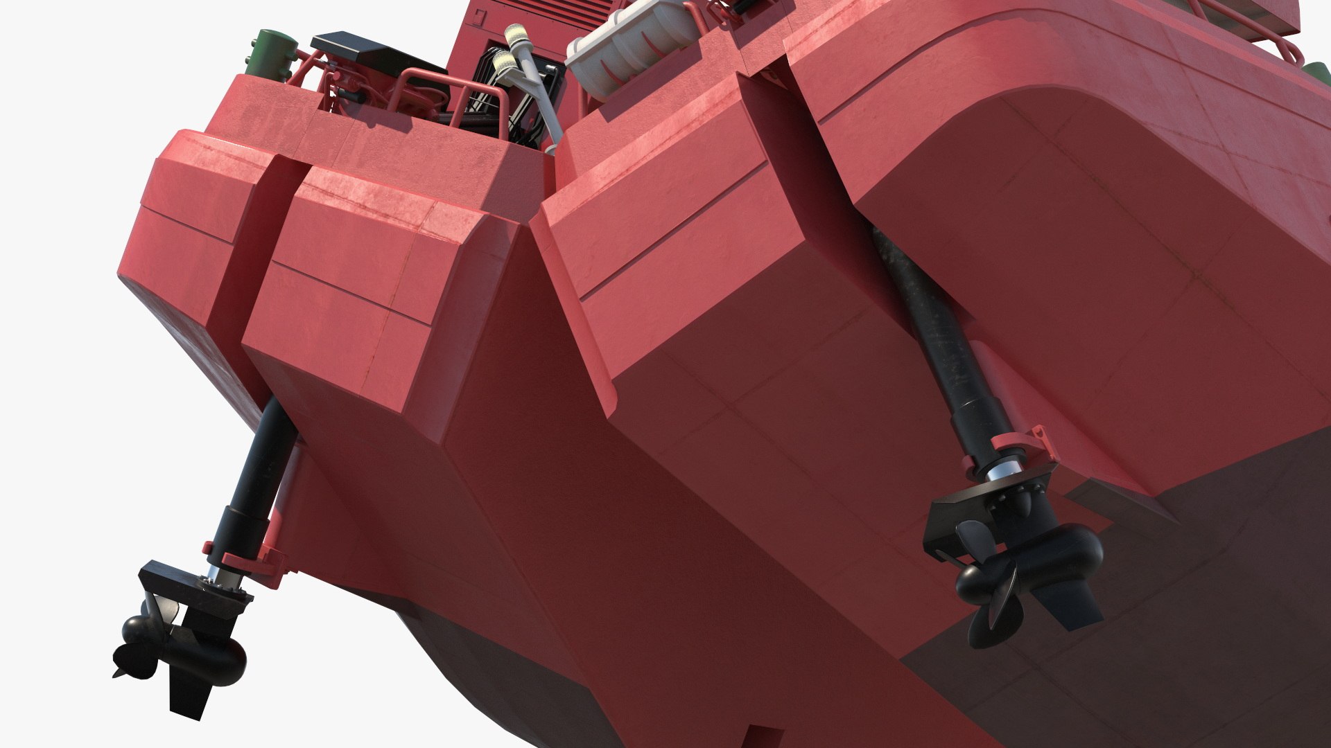 3D Split Hopper Barge Red Rigged For Maya - TurboSquid 2427585