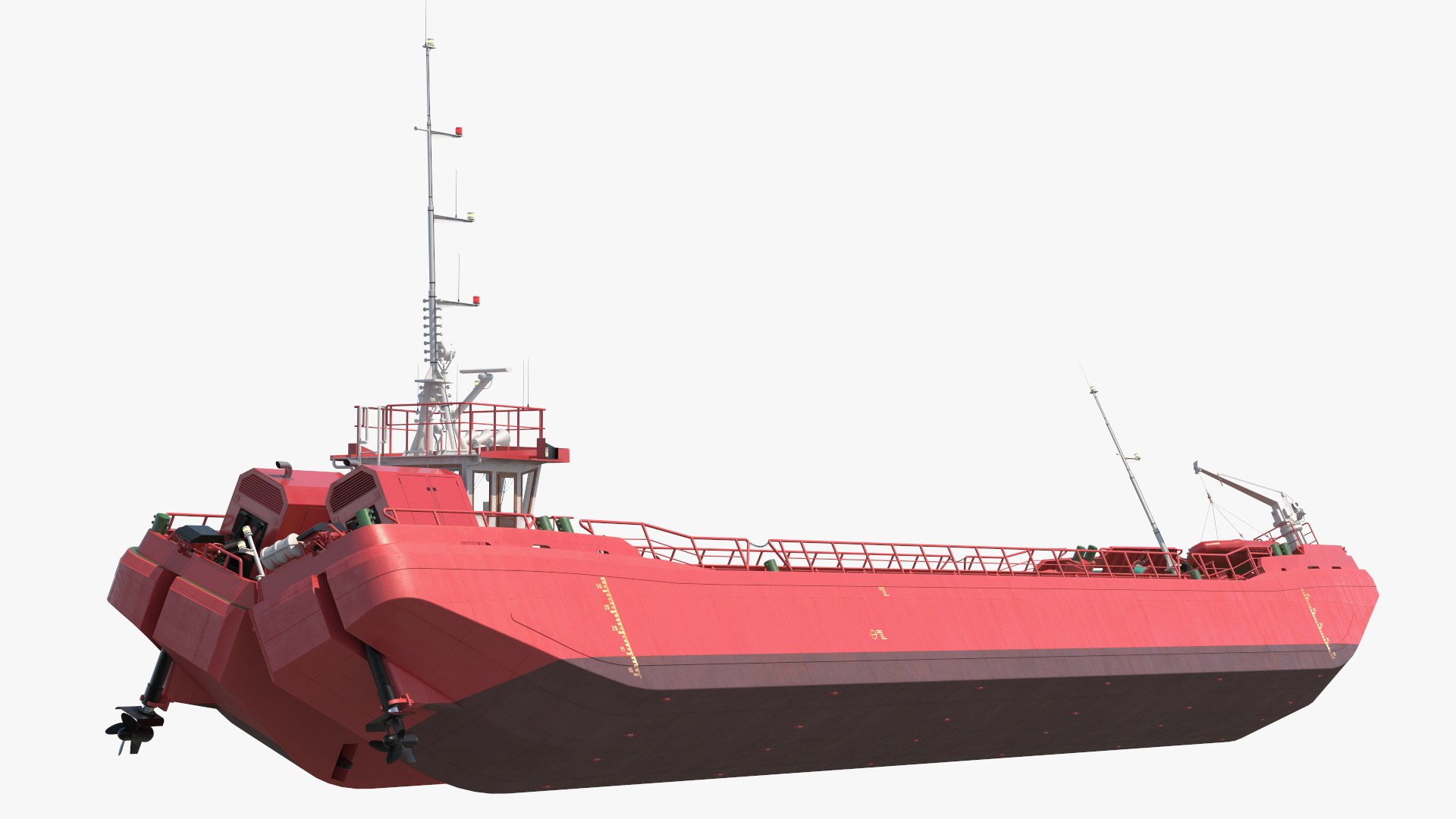 3D Split Hopper Barge Red Rigged For Maya - TurboSquid 2427585