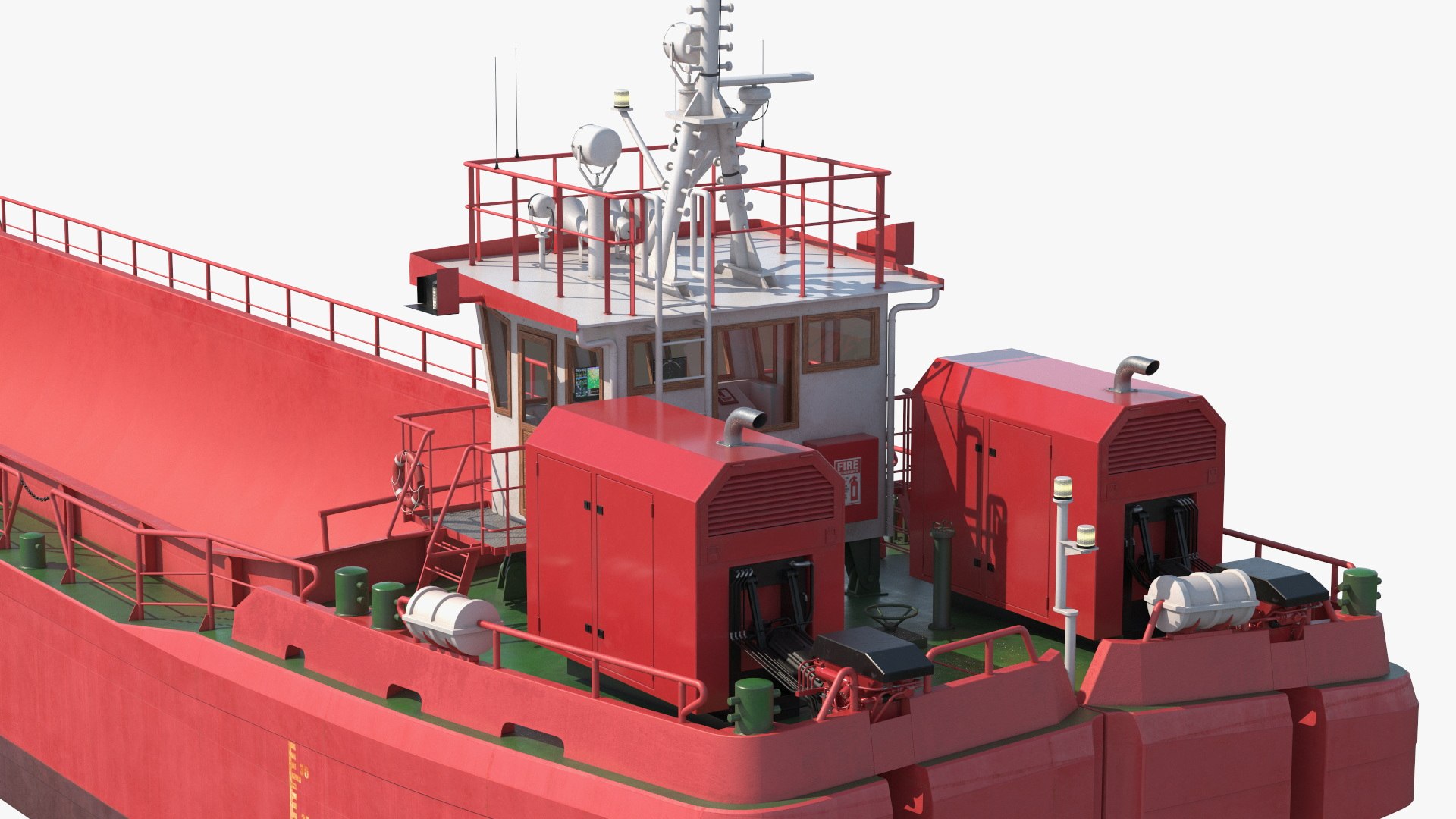 3D Split Hopper Barge Red Rigged For Maya - TurboSquid 2427585