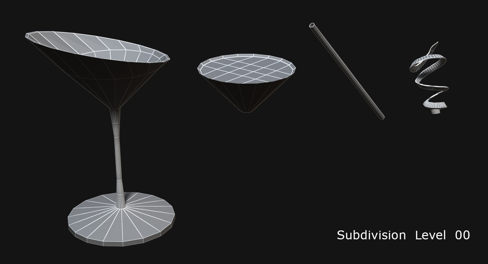 red cocktail 3d model