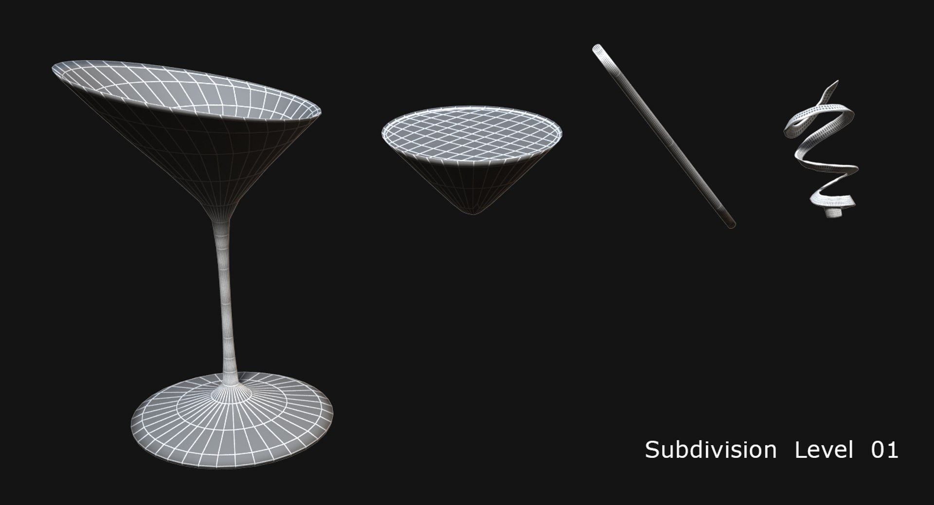 red cocktail 3d model