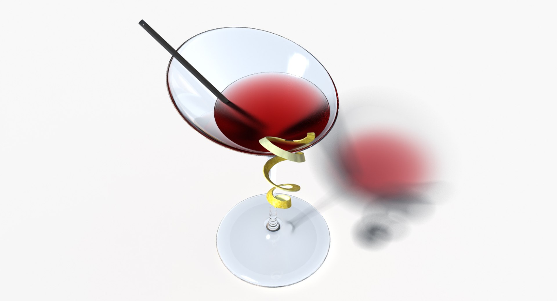 red cocktail 3d model