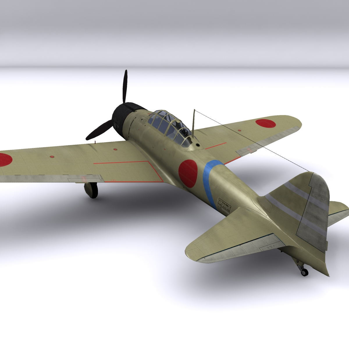 3d model a6m zero fighter air