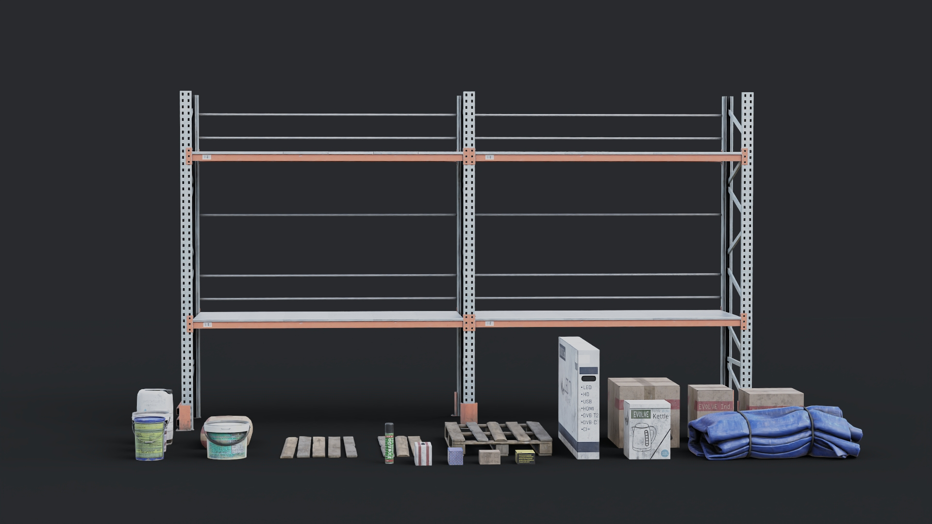 Modular Racks With Props Realtime 3D Model - TurboSquid 2214379