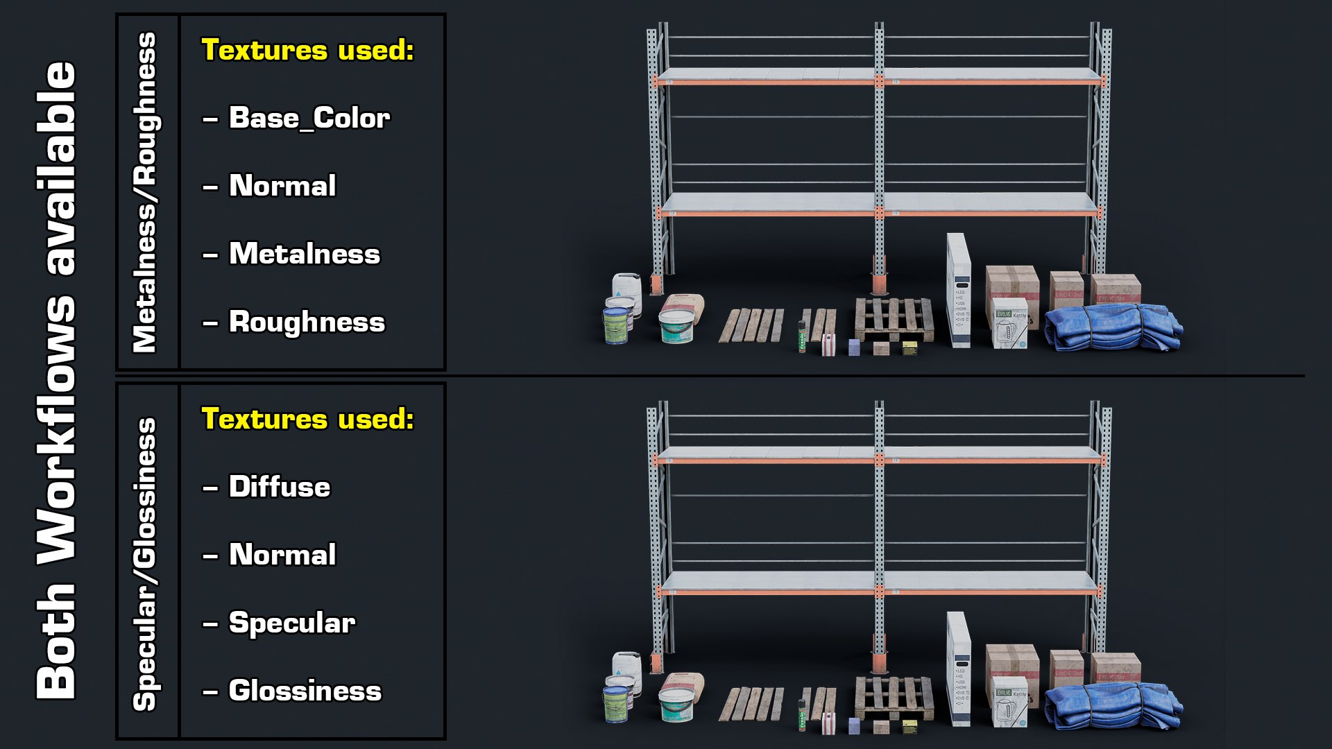 Modular Racks With Props Realtime 3D Model - TurboSquid 2214379
