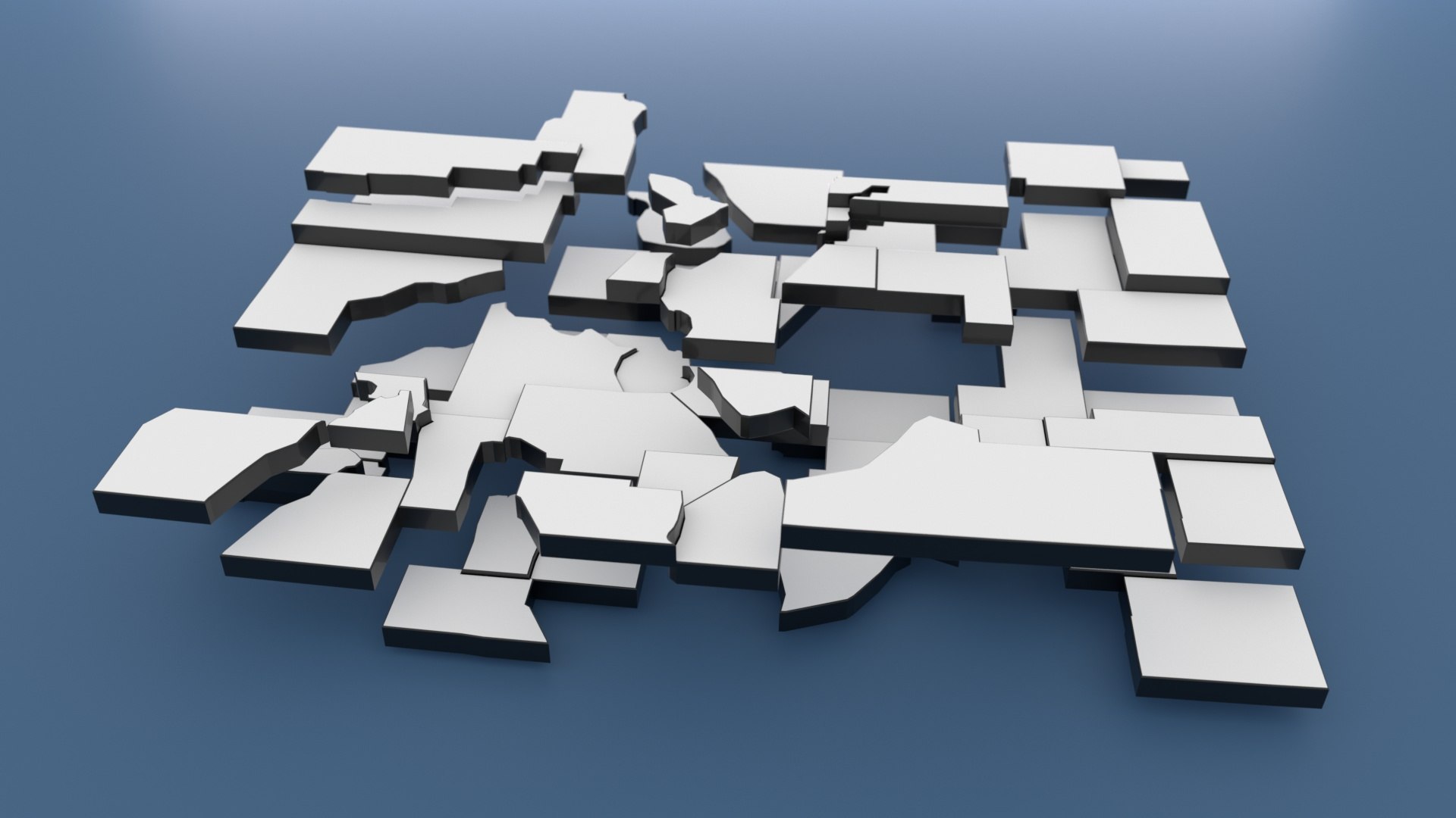 3D Colorado Counties - Map Of United States Of America USA Model ...