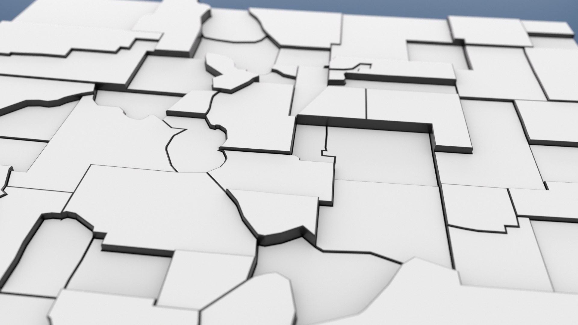 3D Colorado Counties - Map Of United States Of America USA Model ...