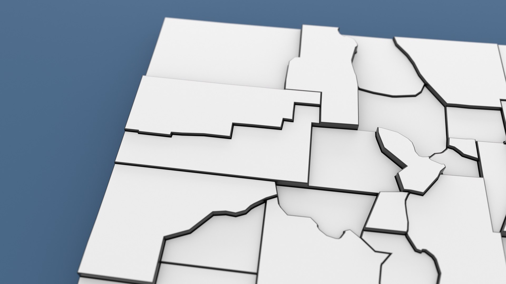 3D Colorado Counties - Map Of United States Of America USA Model ...