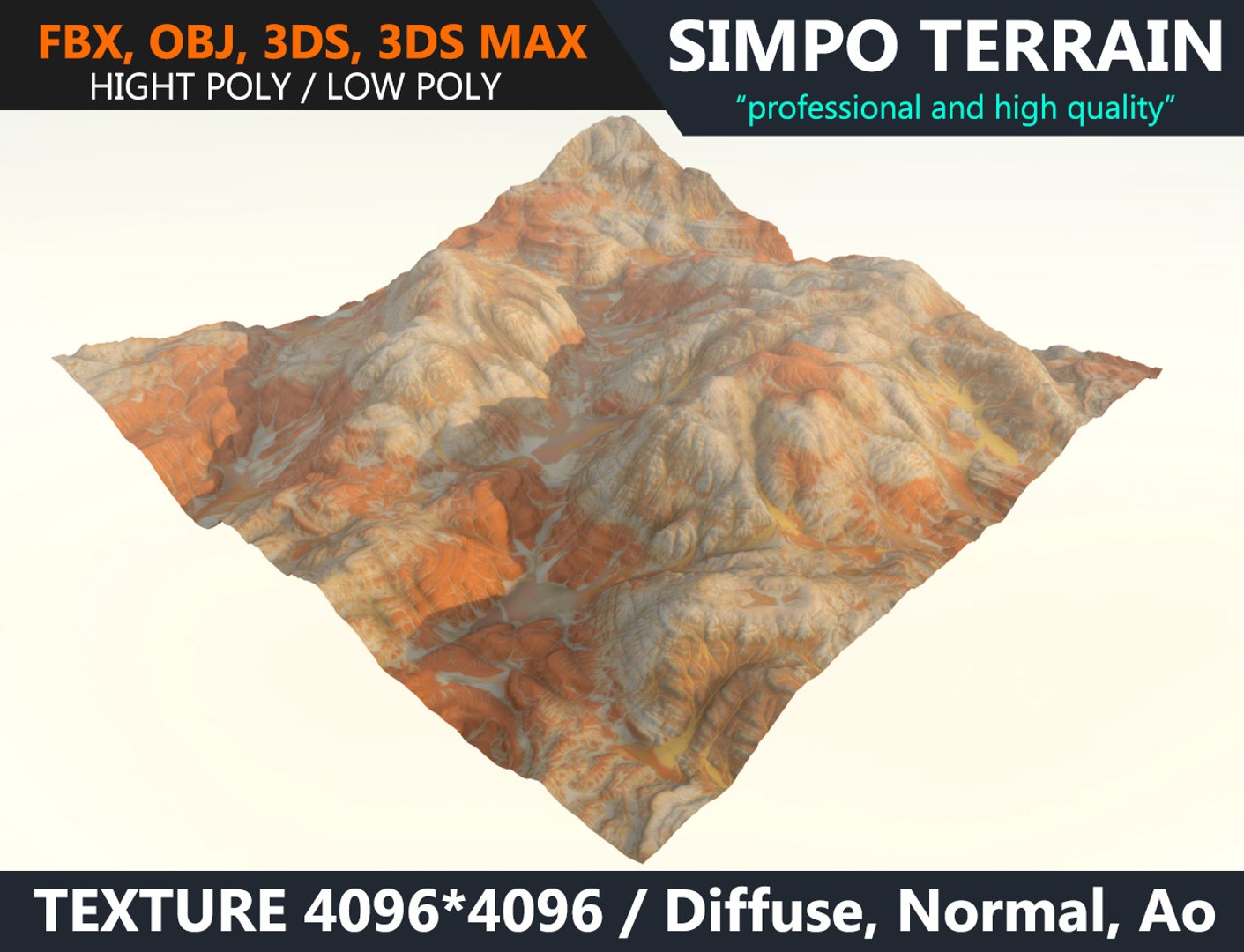 3D Desert Terrain Model - TurboSquid 1302812