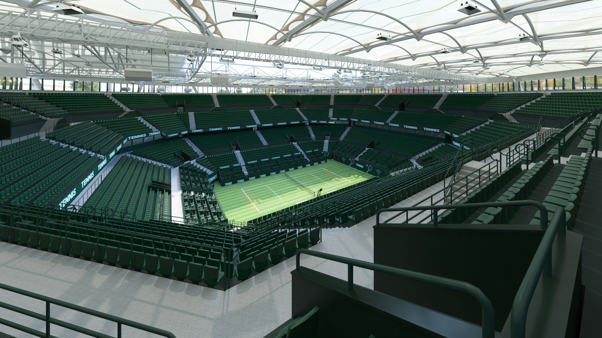 3D Grass Tennis Arena - TurboSquid 2011719