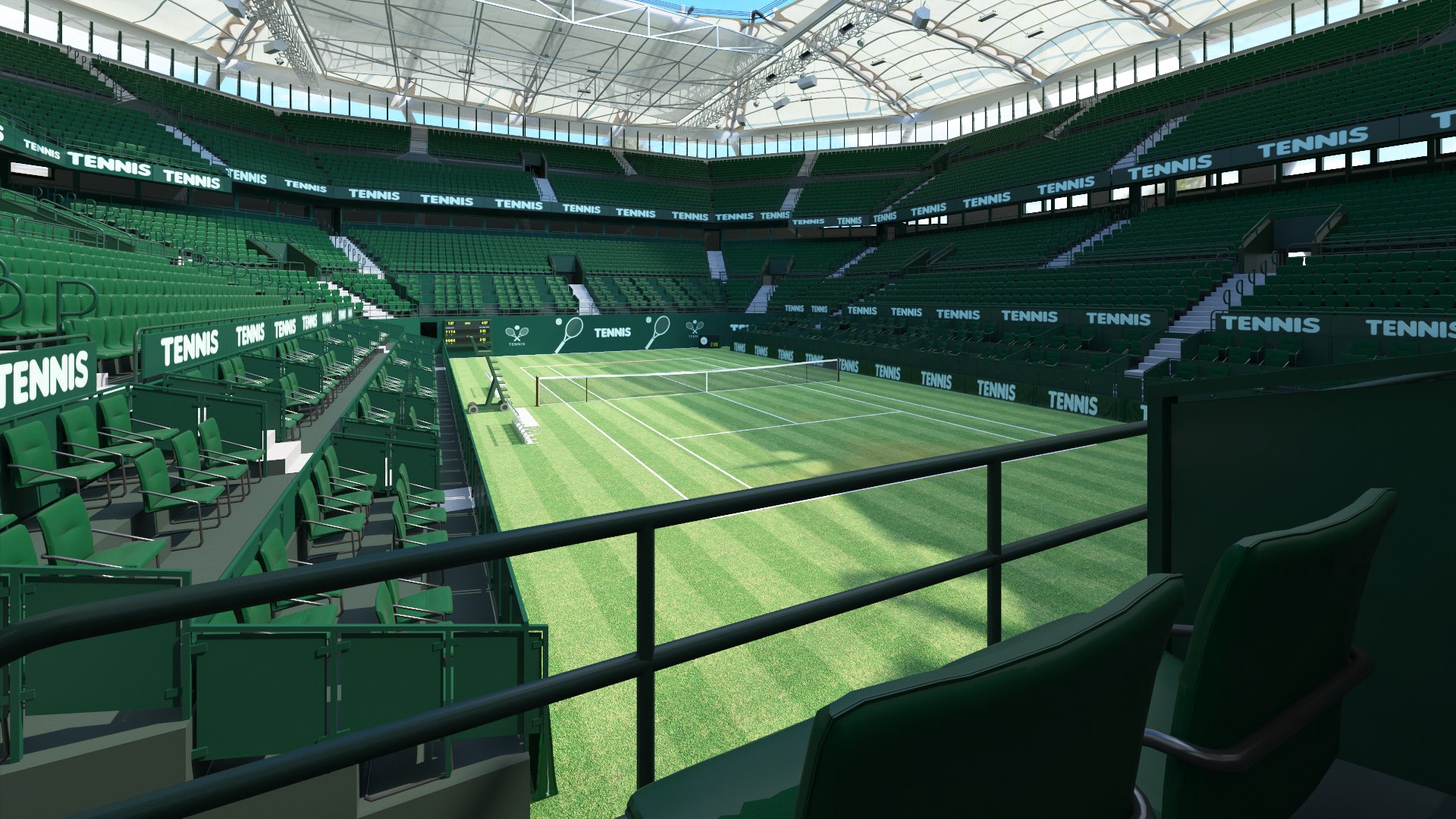 3D Grass Tennis Arena - TurboSquid 2011719