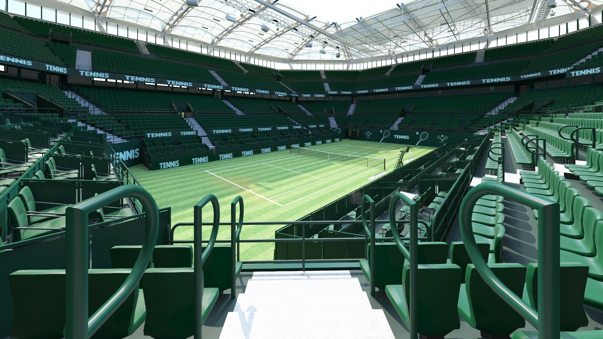 3D Grass Tennis Arena - TurboSquid 2011719