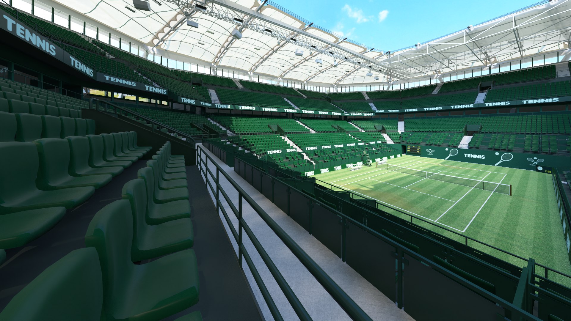 3D Grass Tennis Arena - TurboSquid 2011719