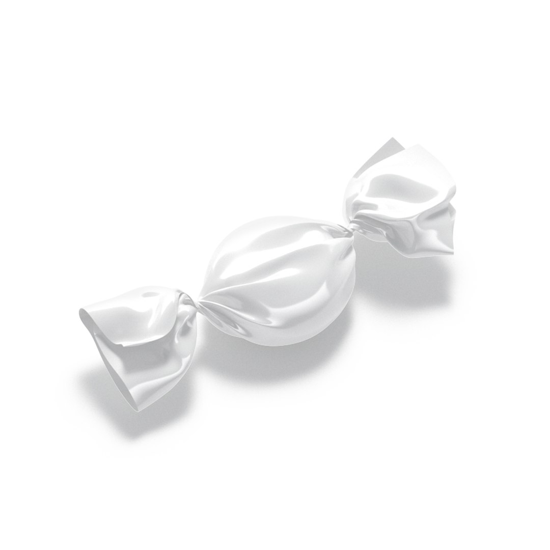 White Candy Wrap - Wrapped Sweet Food Packaging 3D - TurboSquid 2105708
