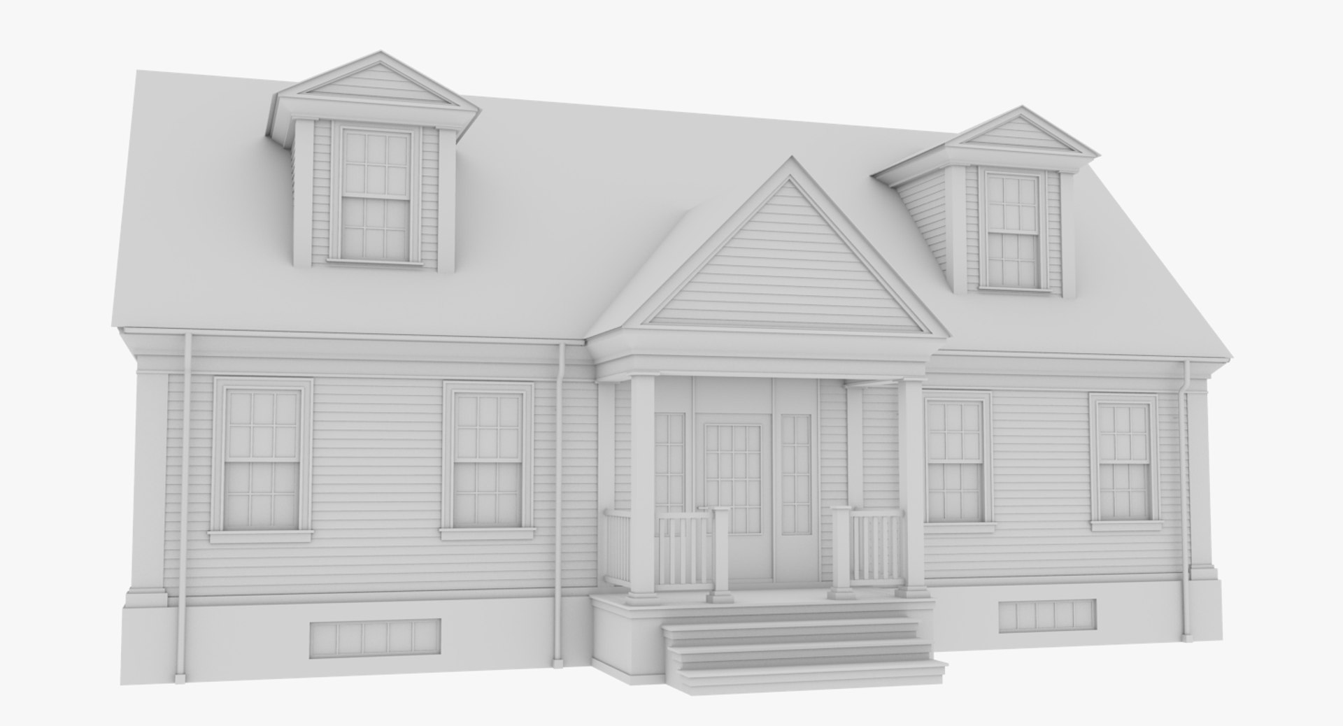 3D Colonial House - TurboSquid 1195966