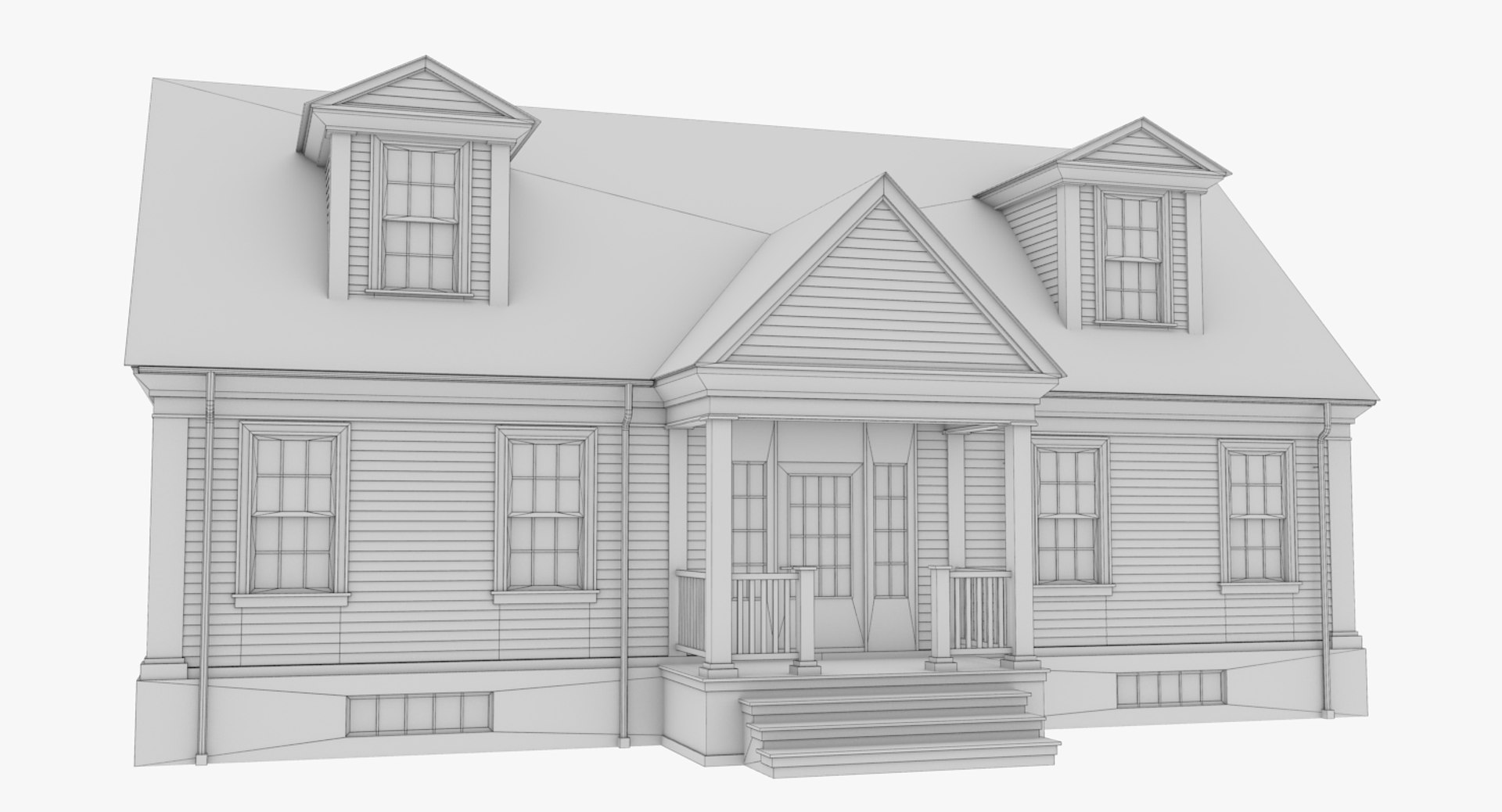 3D Colonial House - TurboSquid 1195966