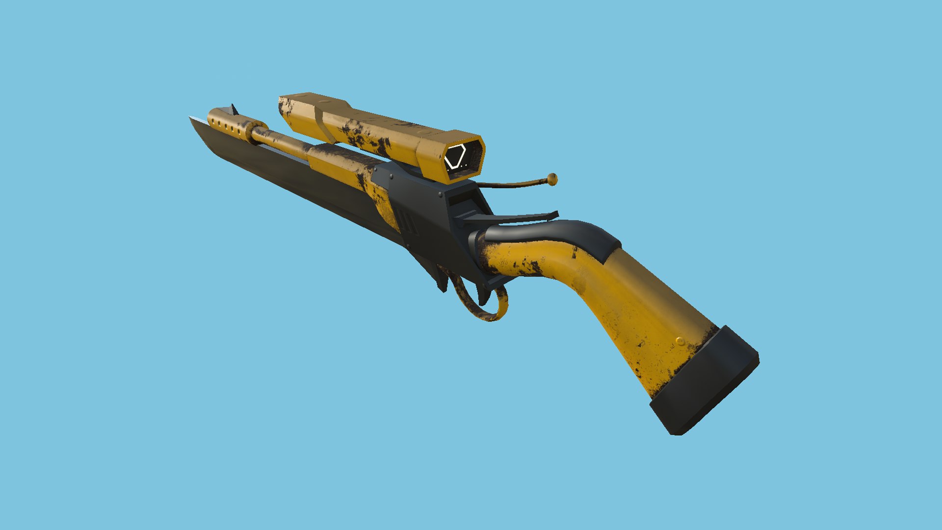 Sniper Gunblade 06 Yellow Black - Character SciFi Design 3D ...