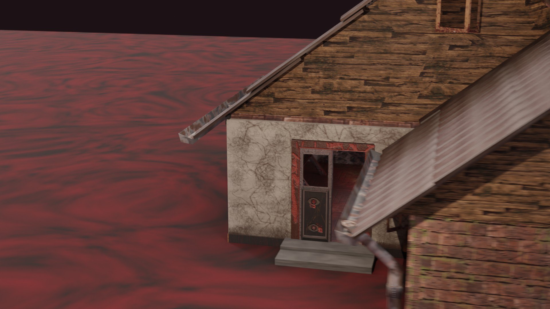 Horror House With Second Floor Bathroom Human Organs Artifacts 3D ...