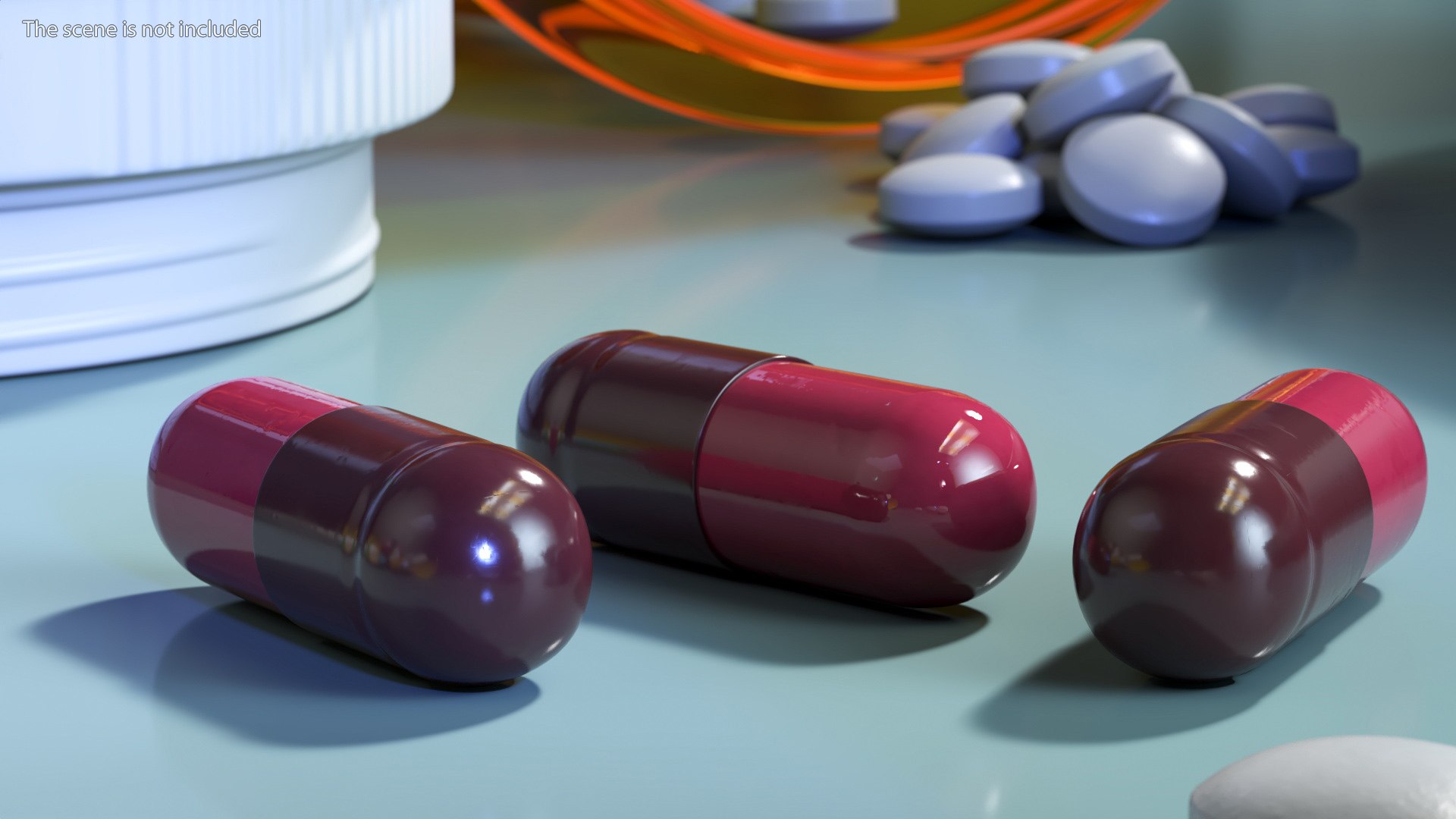 Capsule Pink And Maroon 3D Model - TurboSquid 2342337