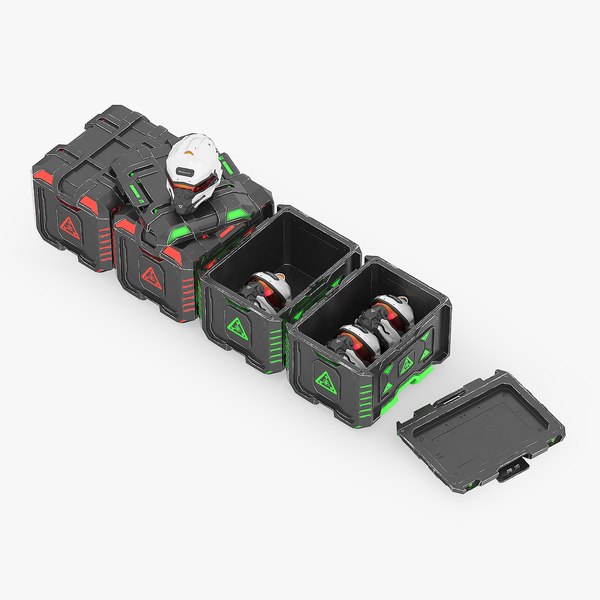 SF 헬멧이 달린 미래형 보관 상자 3D 모델 - TurboSquid 2347146