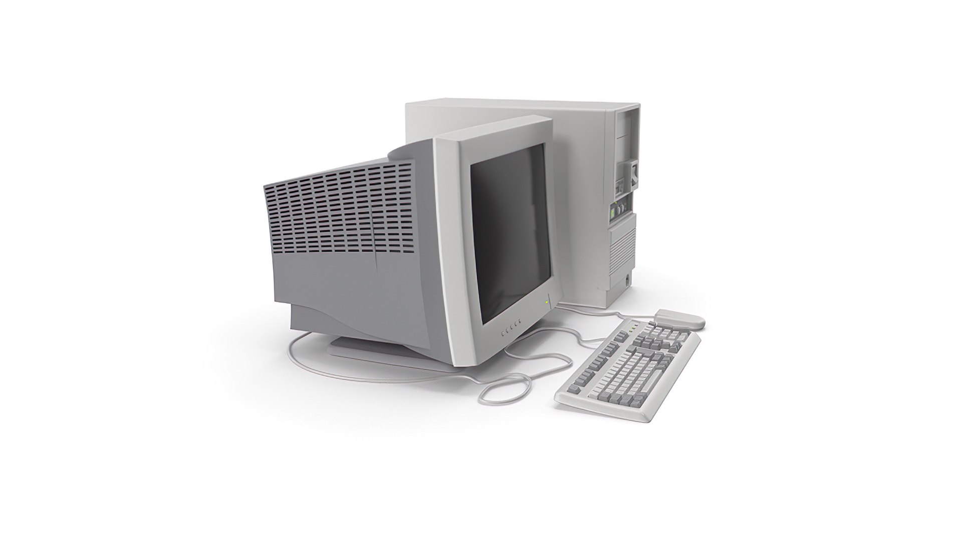 Retro PC Tower Case Monitor Keyboard And Mouse Model - TurboSquid 2039922